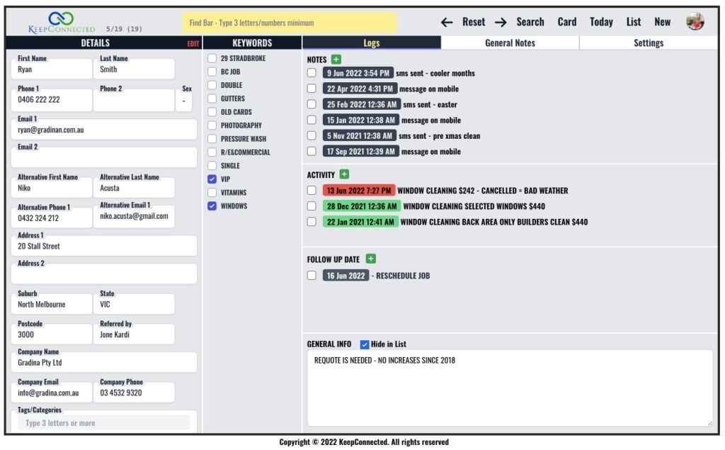 Keep Connected – The Easy Customer Contact System